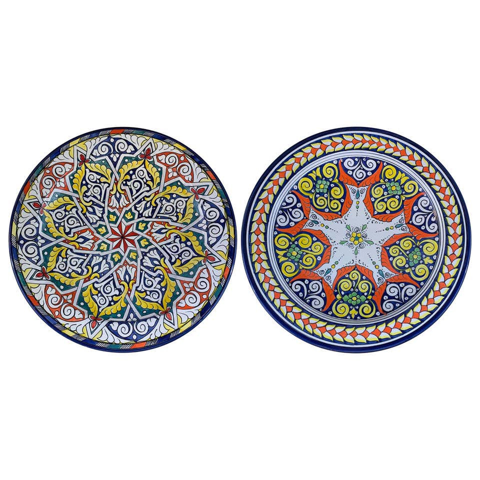 Handmade Large Ceramic Serving Decorative, Center Table Plate, Set of