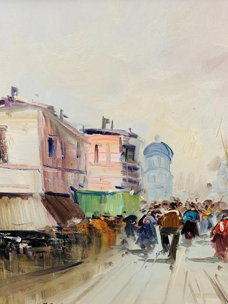 Impressionistic Oil on Canvas Framed and Signed by Artist M. Rondelli