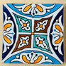 Vintage Hand Painted Ceramic Square Coasters or Decorative Tiles, Set