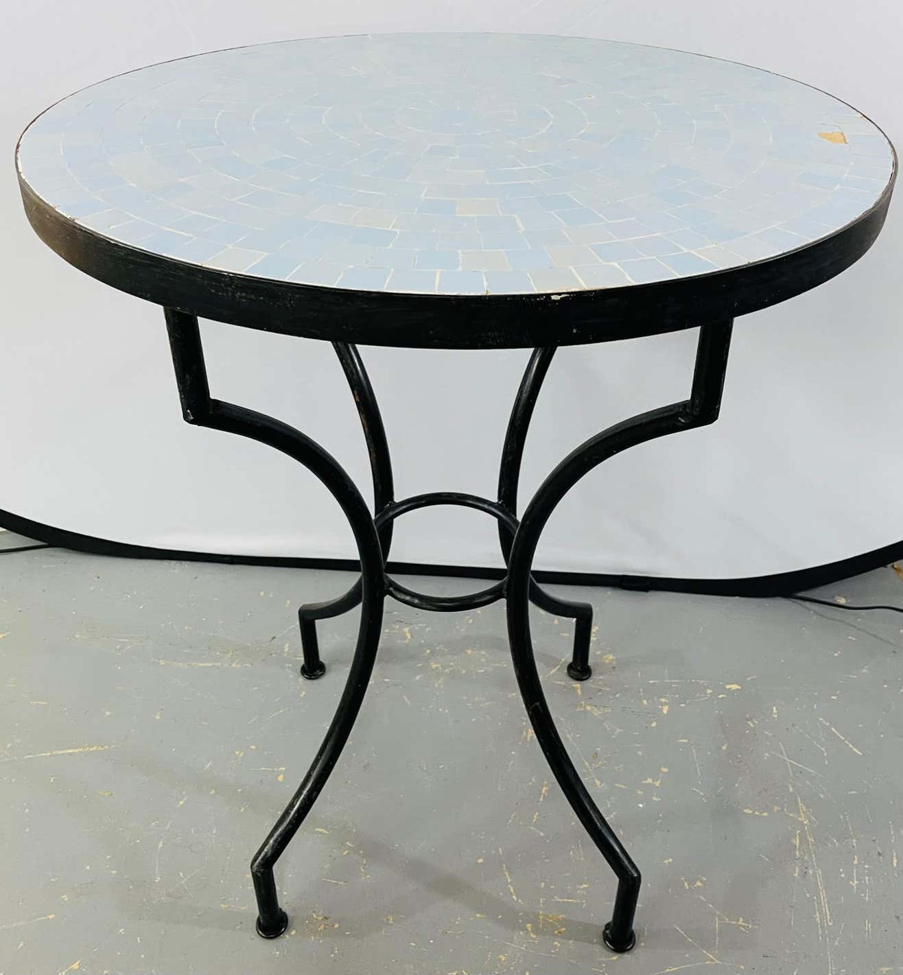 Mosaic Tile Bistro Style Round Table