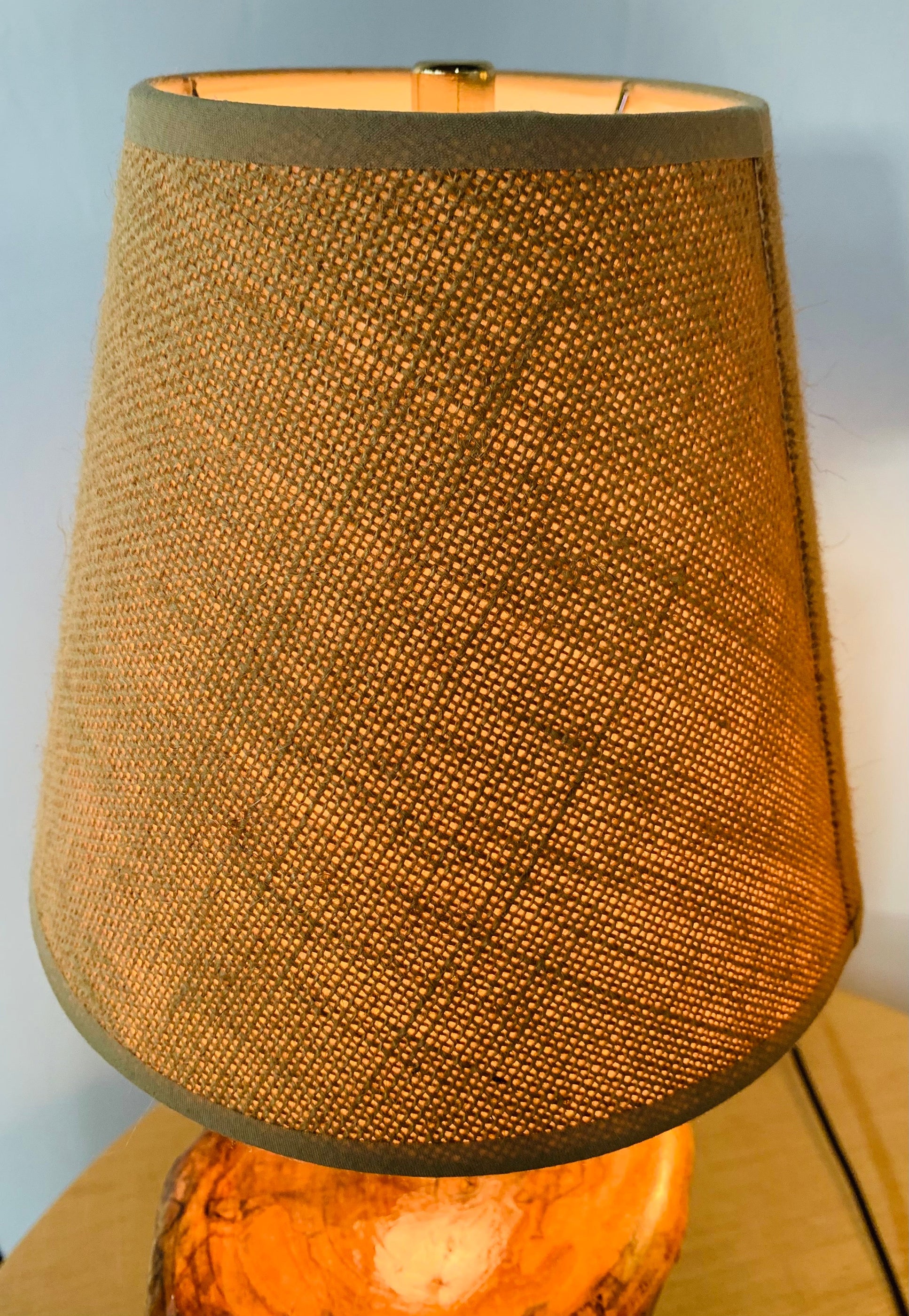 Organic Modern Design Maple Wood Table Lamps, a Pair