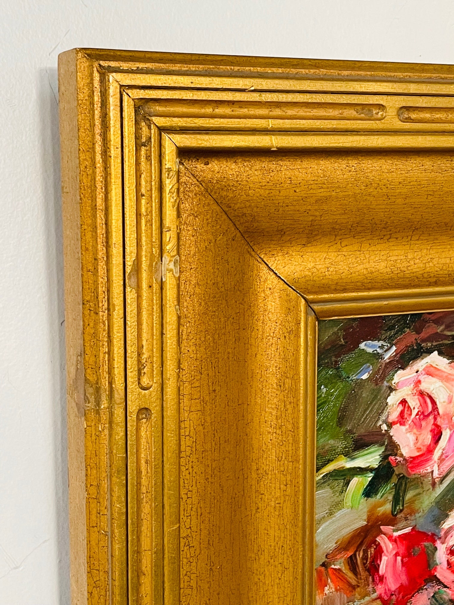 Oil on Canvas of Roses - Framed and Signed by Artist