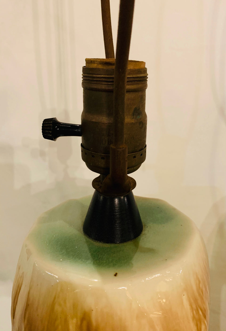 Yasha Heifetz Mid-Century Modern Ceramic Tree Trunk Table Lamp, a Pair