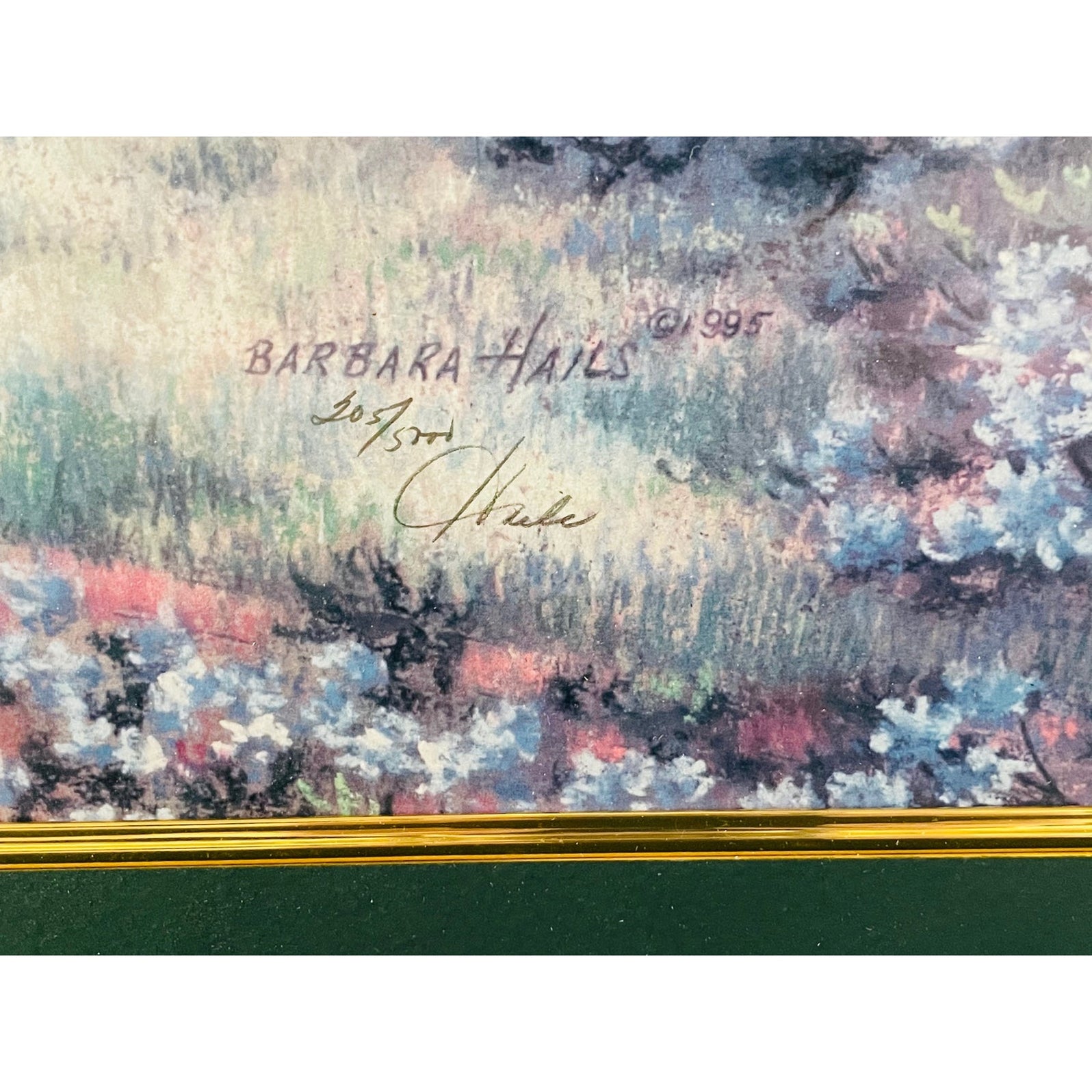 Barbara Hails Landscape Print Matted, Framed an Signed